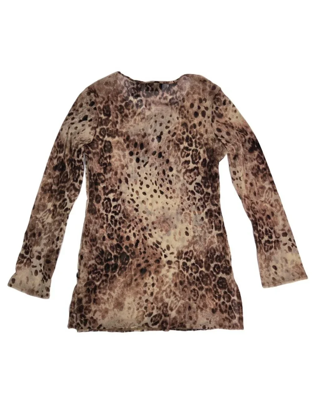 New York & Company | Tops | Y2k Sheer Mesh Animal Print Mini Dress Ml ...